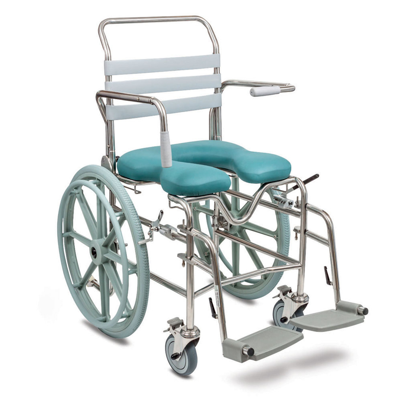 Juvo Mobile Self Propelled Shower Commode with Swing Away Footrests ...